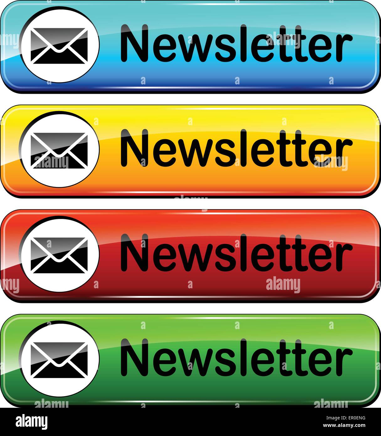 illustration of colorful web buttons for newsletter Stock Vector Image ...