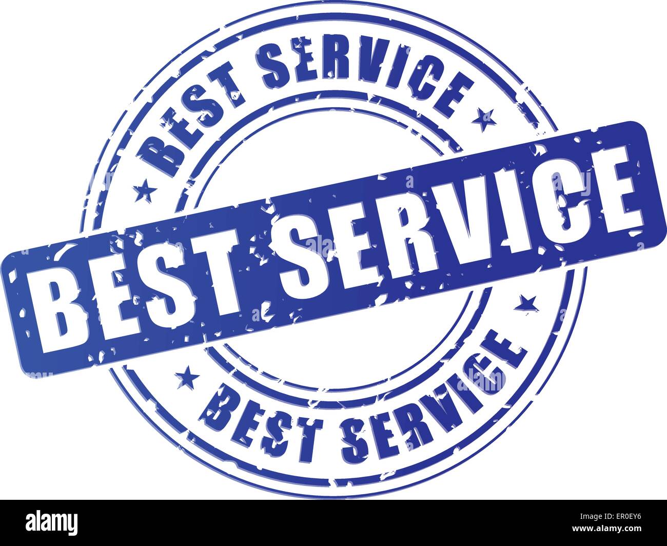 illustration of blue stamp icon for best service Stock Vector Image ...