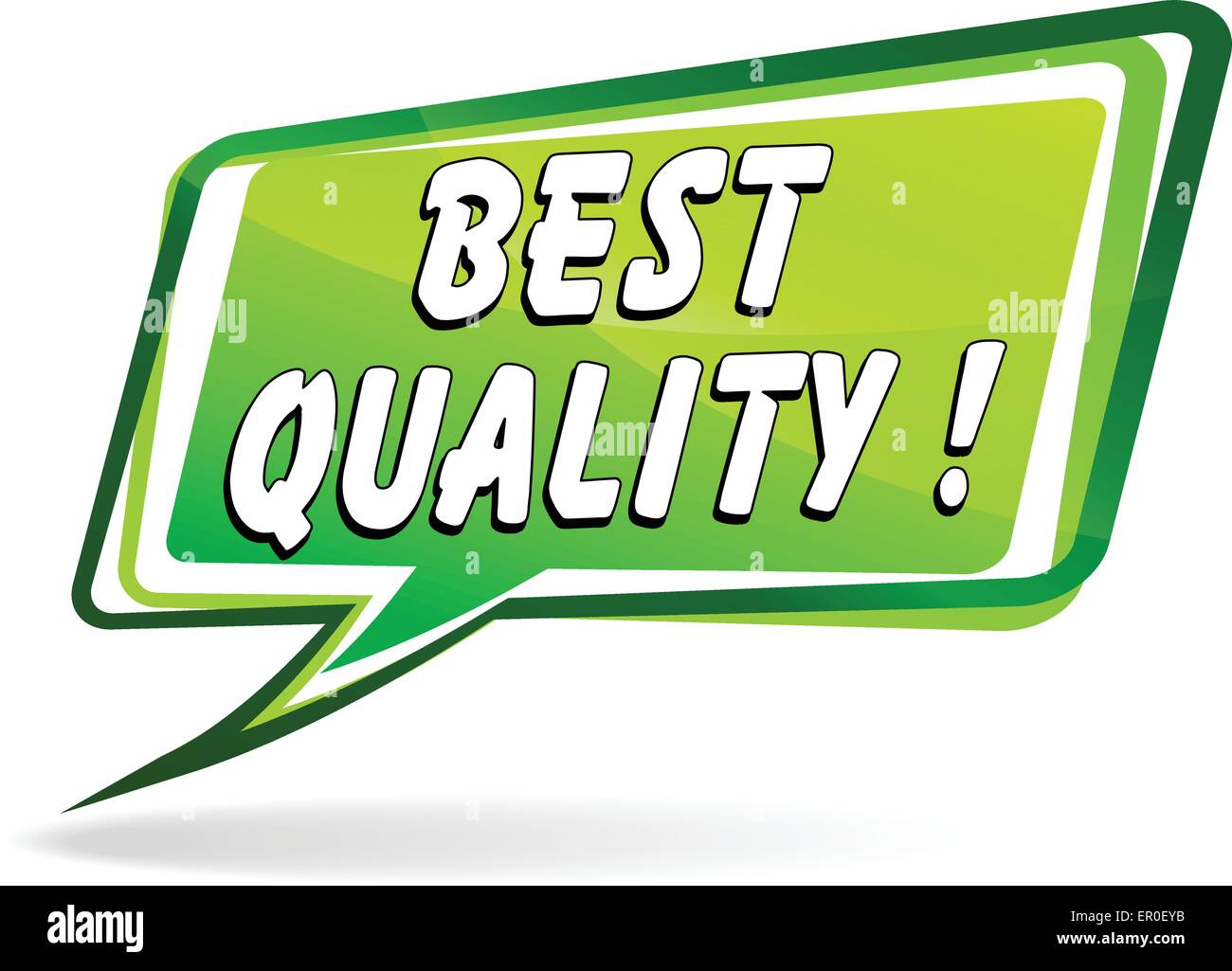illustration of green design speech for best quality Stock Vector Image ...