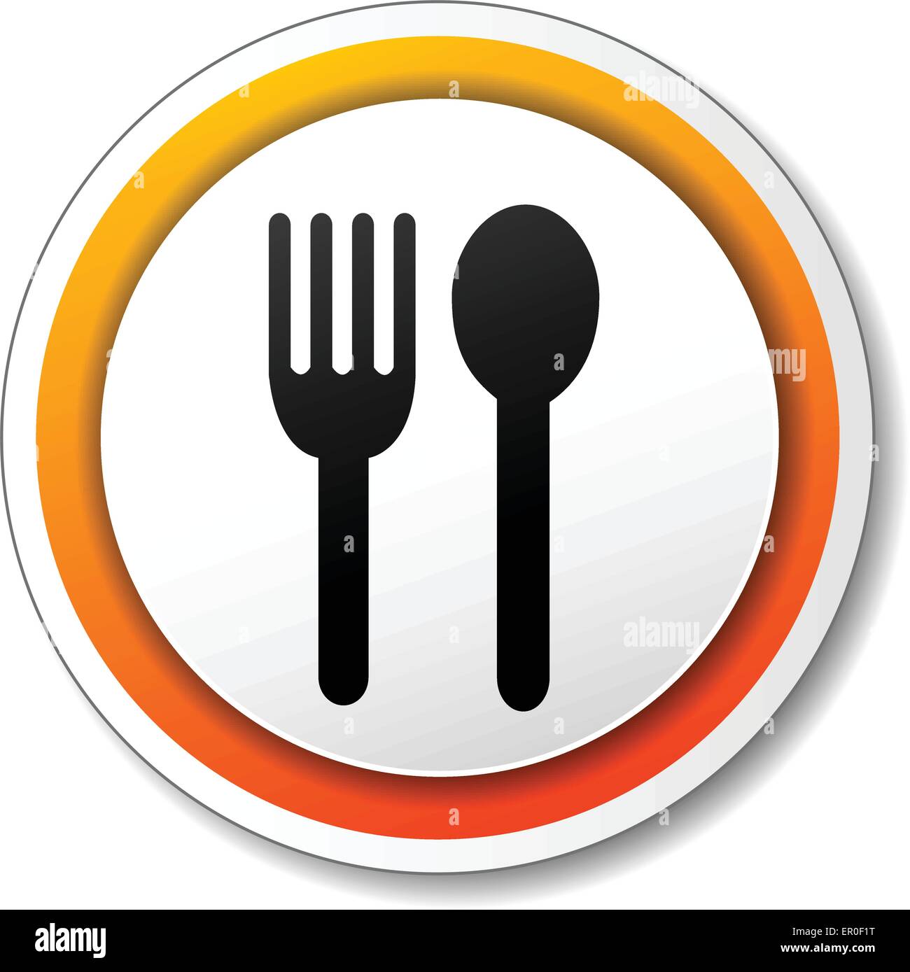 illustration of orange round icon for restaurant Stock Vector Image ...