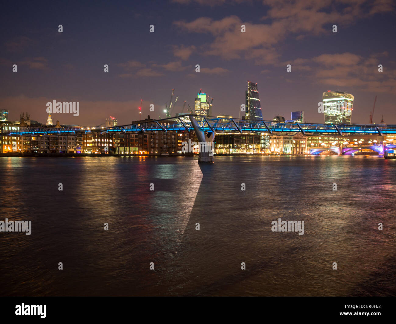 London city lights reflecting in the Thames river Stock Photo - Alamy