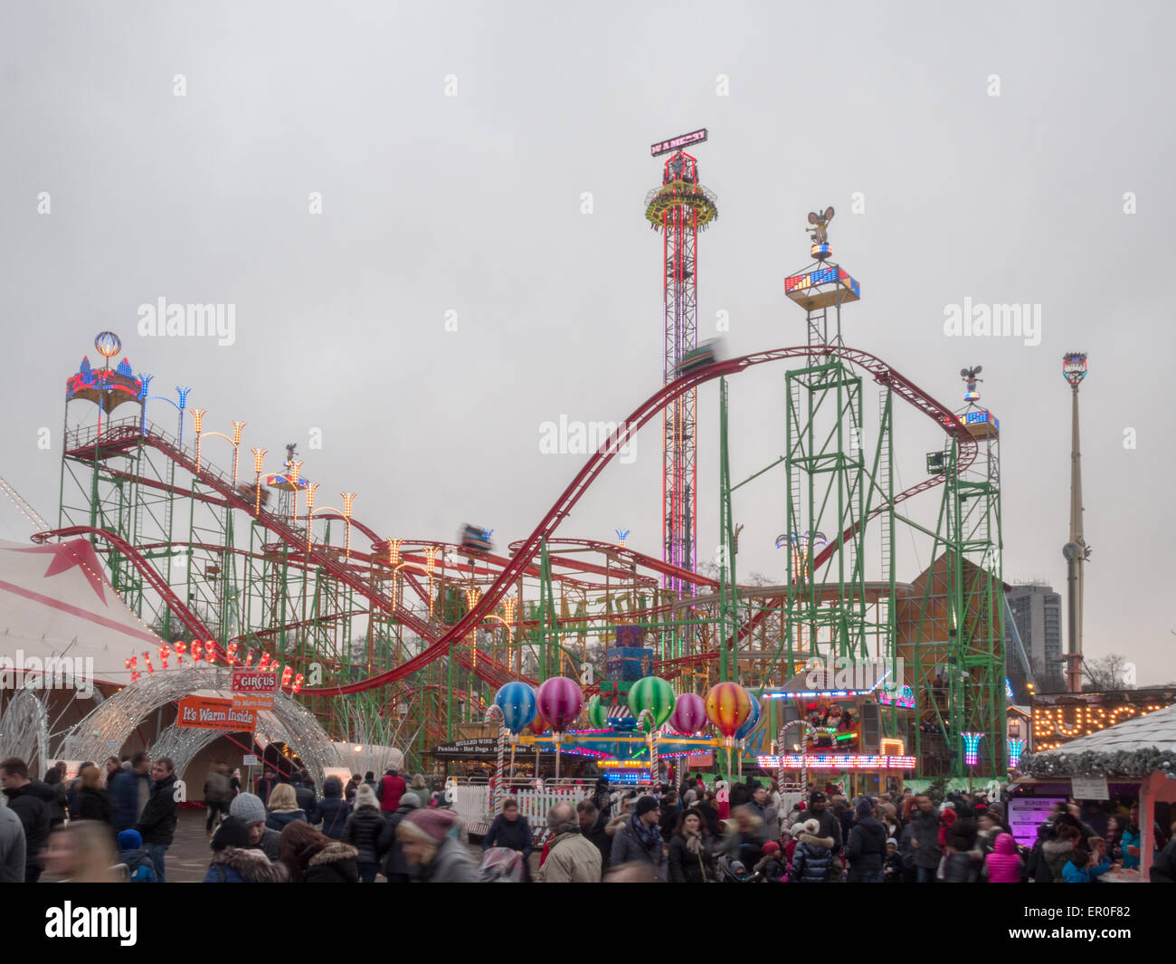 Hyde Park Winter Wonderland roller coaster Stock Photo - Alamy