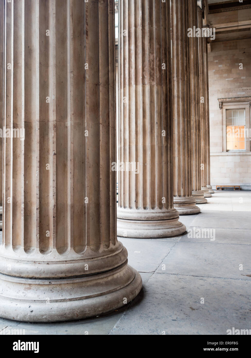 Big classical columns base at the British Museum entrance Stock Photo ...