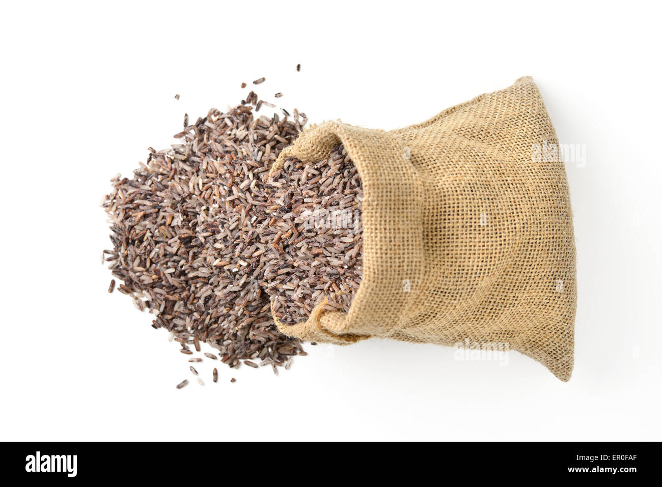 brown rice in sack bag Stock Photo - Alamy