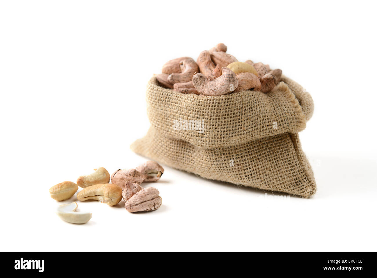 cashew nut in sack bag Stock Photo - Alamy