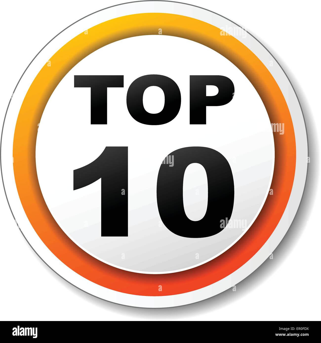 illustration of orange round icon for top ten Stock Vector Image & Art ...