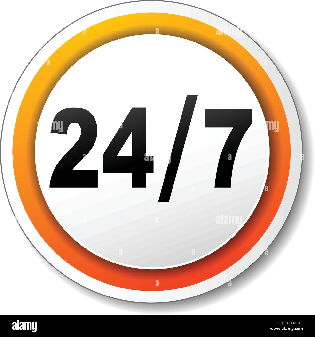 illustration of orange round icon for anytime Stock Vector Image & Art ...