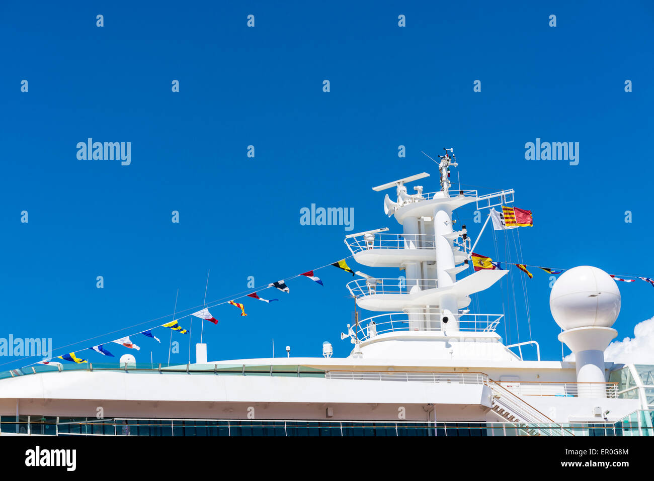 Radar, safety, navigation equipment and flags of countries around the ...