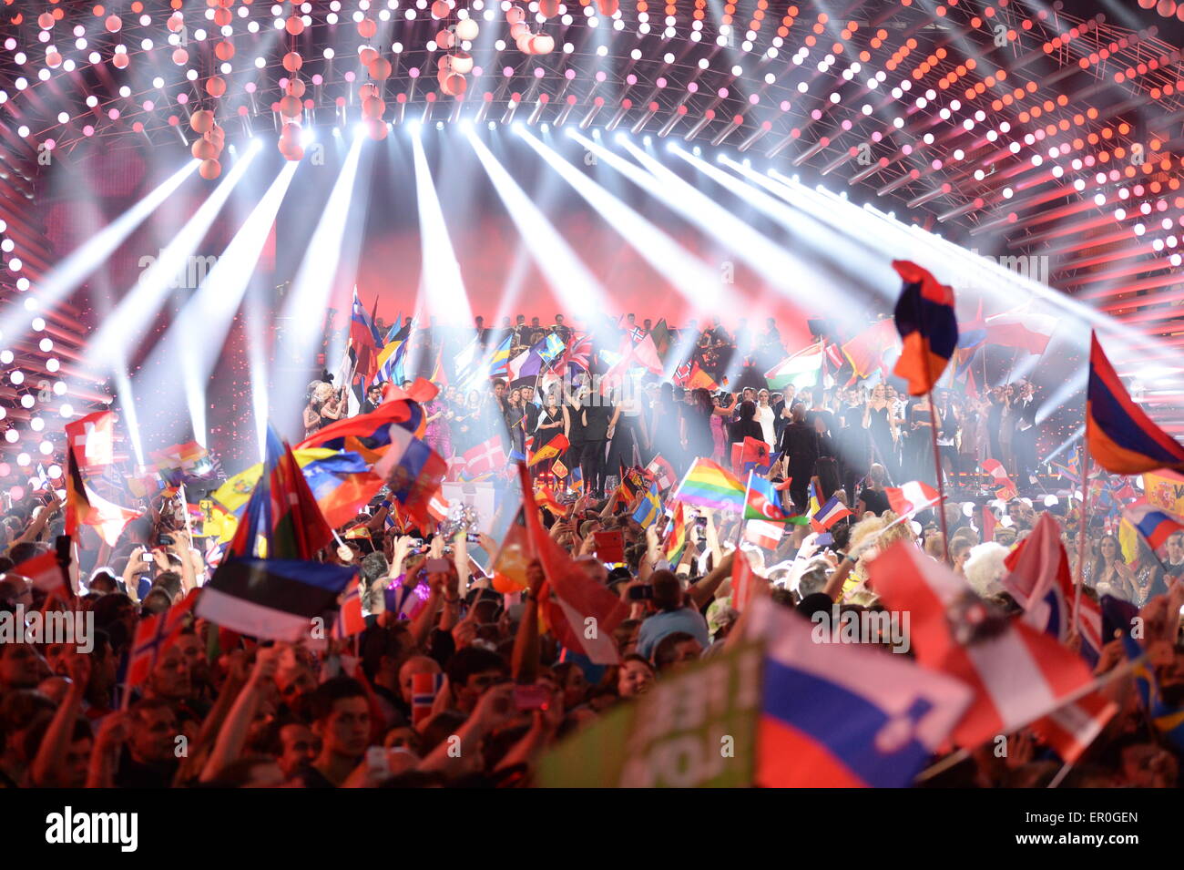 The audience cheers during the opening of the Grand Final of the 60th ...