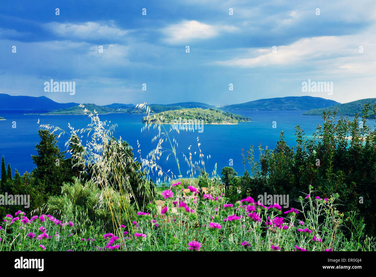 Lefkada island landscape Stock Photo - Alamy