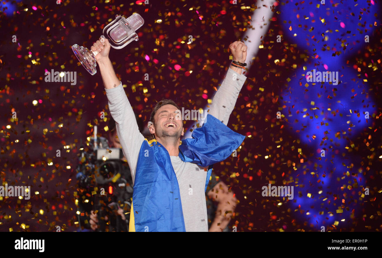 Vienna, Austria. 23rd May, 2015. Mans Zelmerlow representing Sweden ...