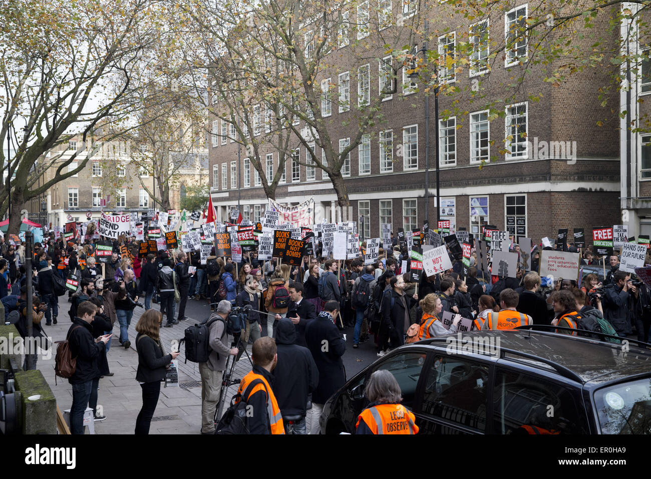 The Students March London. Thousands of people march though the streets ...