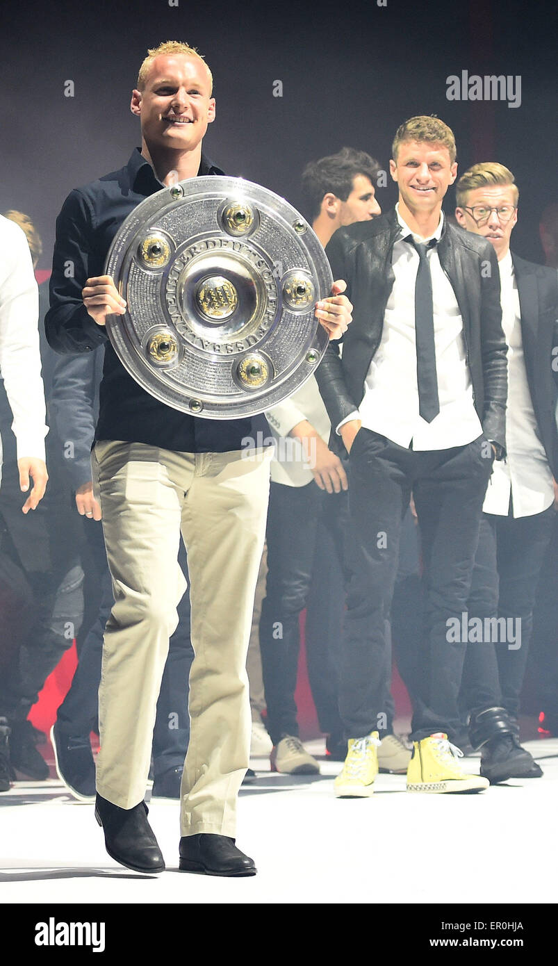 Munich, Germany. 23rd May, 2015. Sebastian Rode brings the trophy to ...