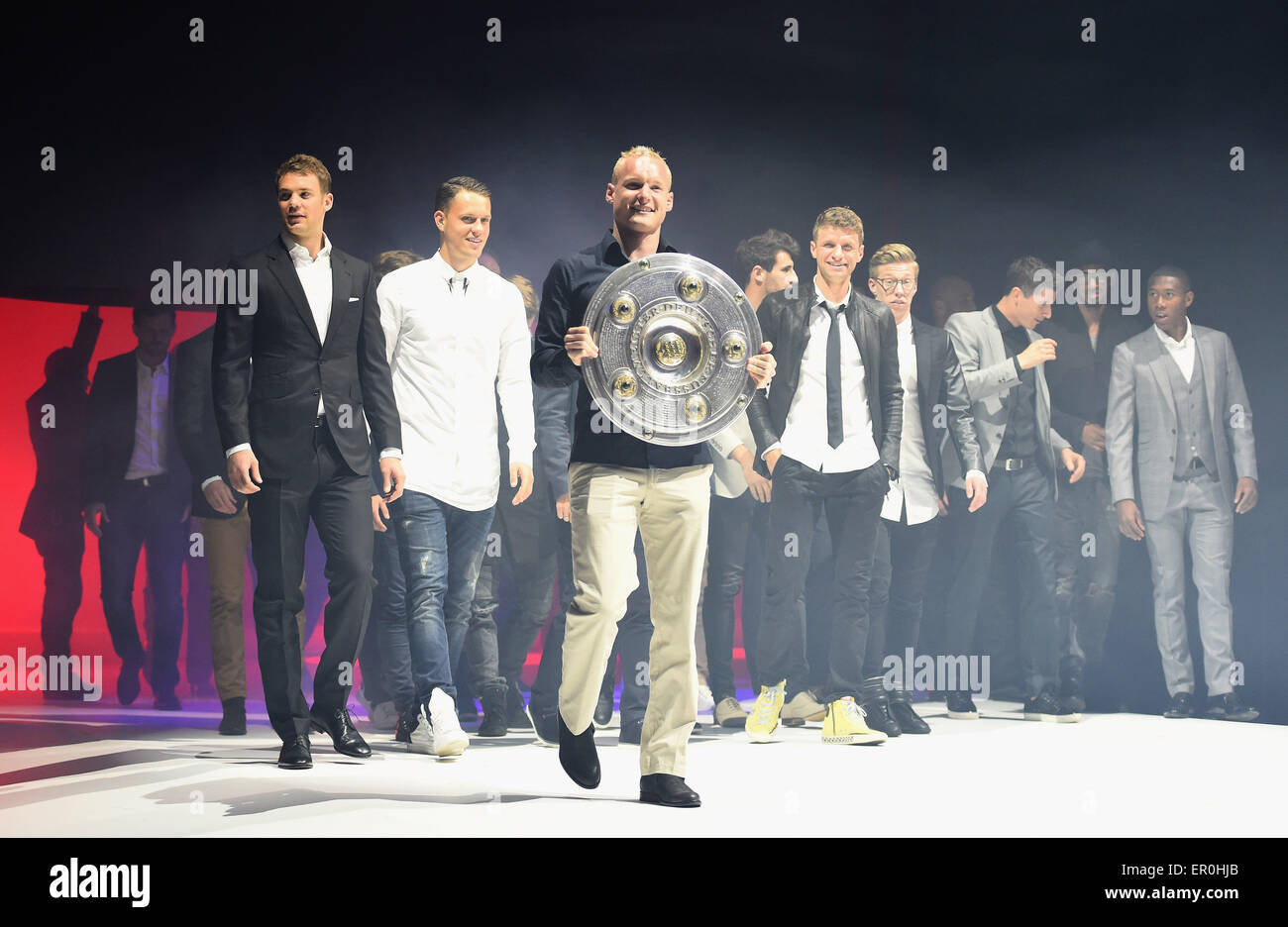 Munich, Germany. 23rd May, 2015. Sebastian Rode brings the trophy to ...