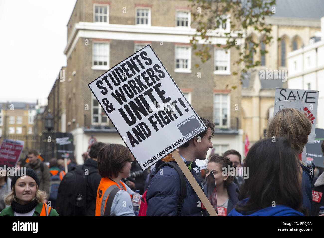 The Students March London. Thousands of people march though the streets ...