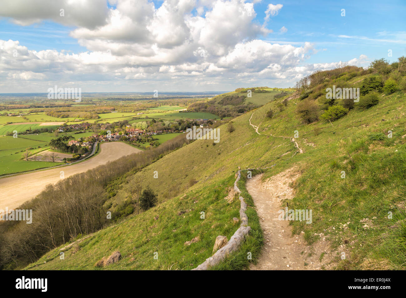 Stunning views along the Devils Dyke on the South Downs Way, near Stock ...