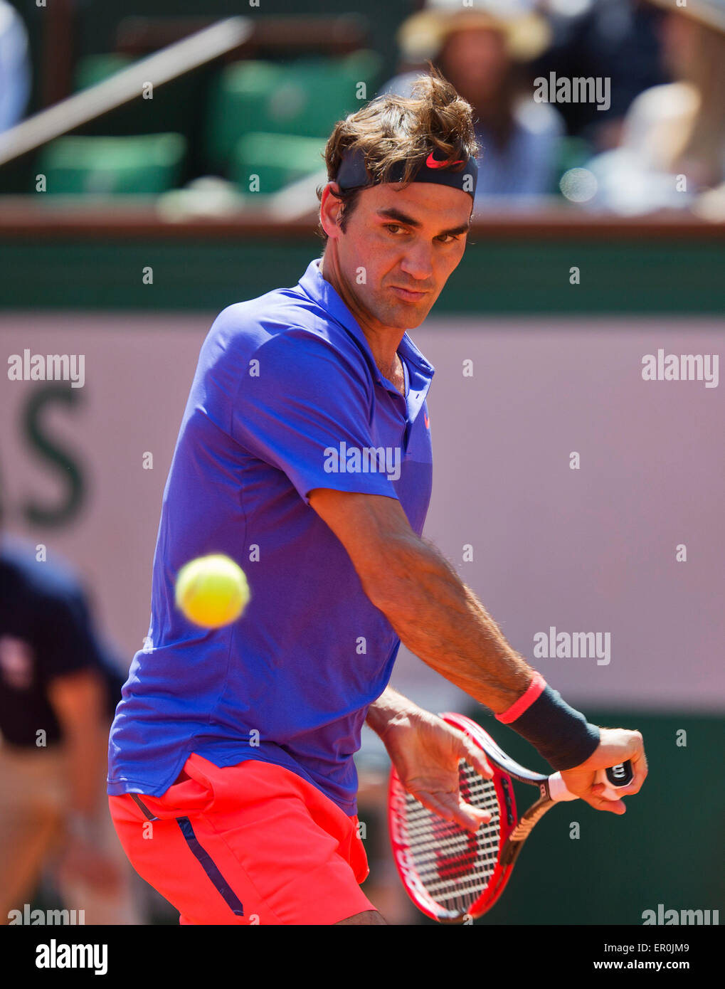 France, Paris. 24th May, 2015. Tennis, Roland Garros, Roger Federer ...