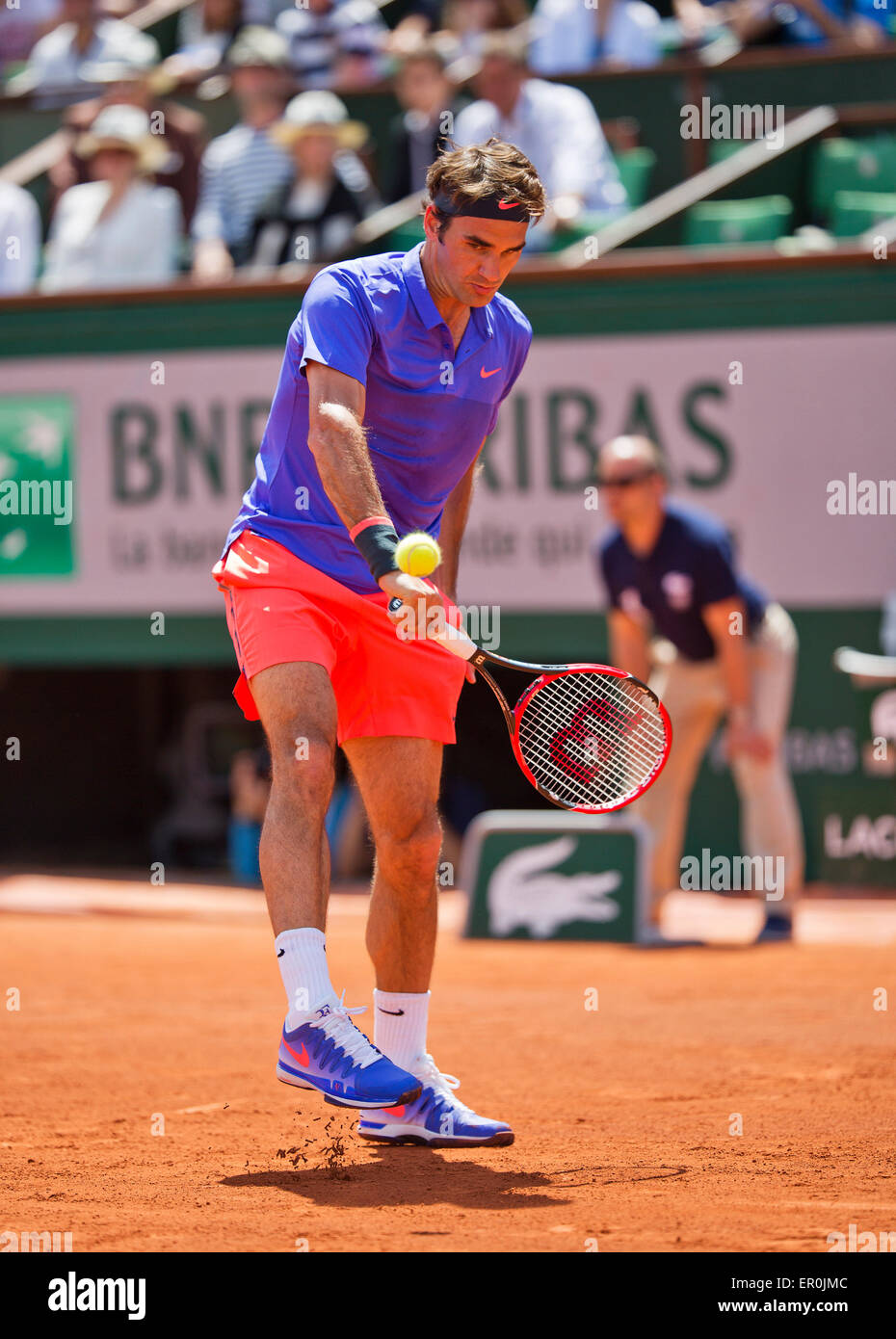 France, Paris. 24th May, 2015. Tennis, Roland Garros, Roger Federer ...