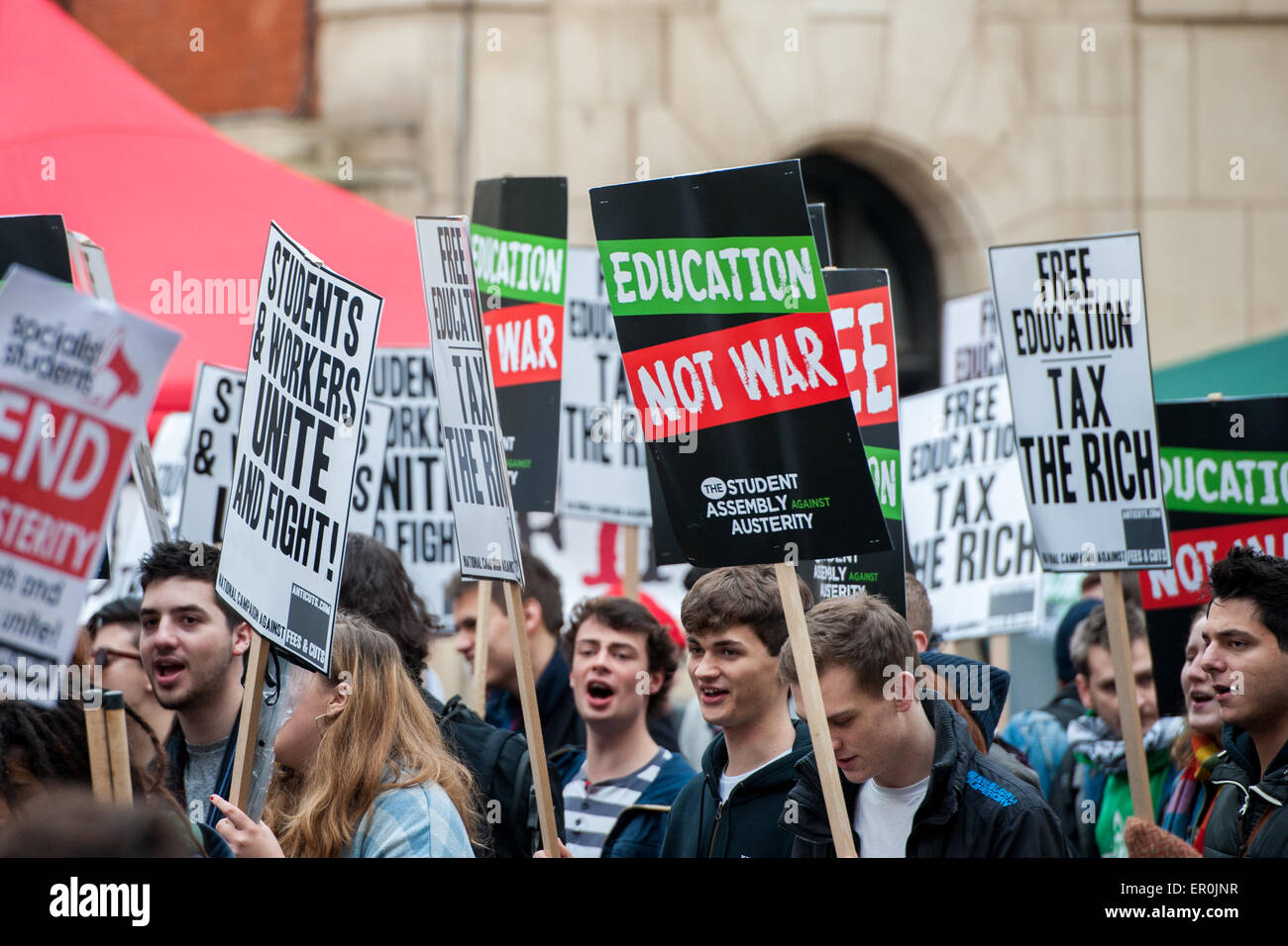 Students getting ready to march on the Free Education protest organised ...