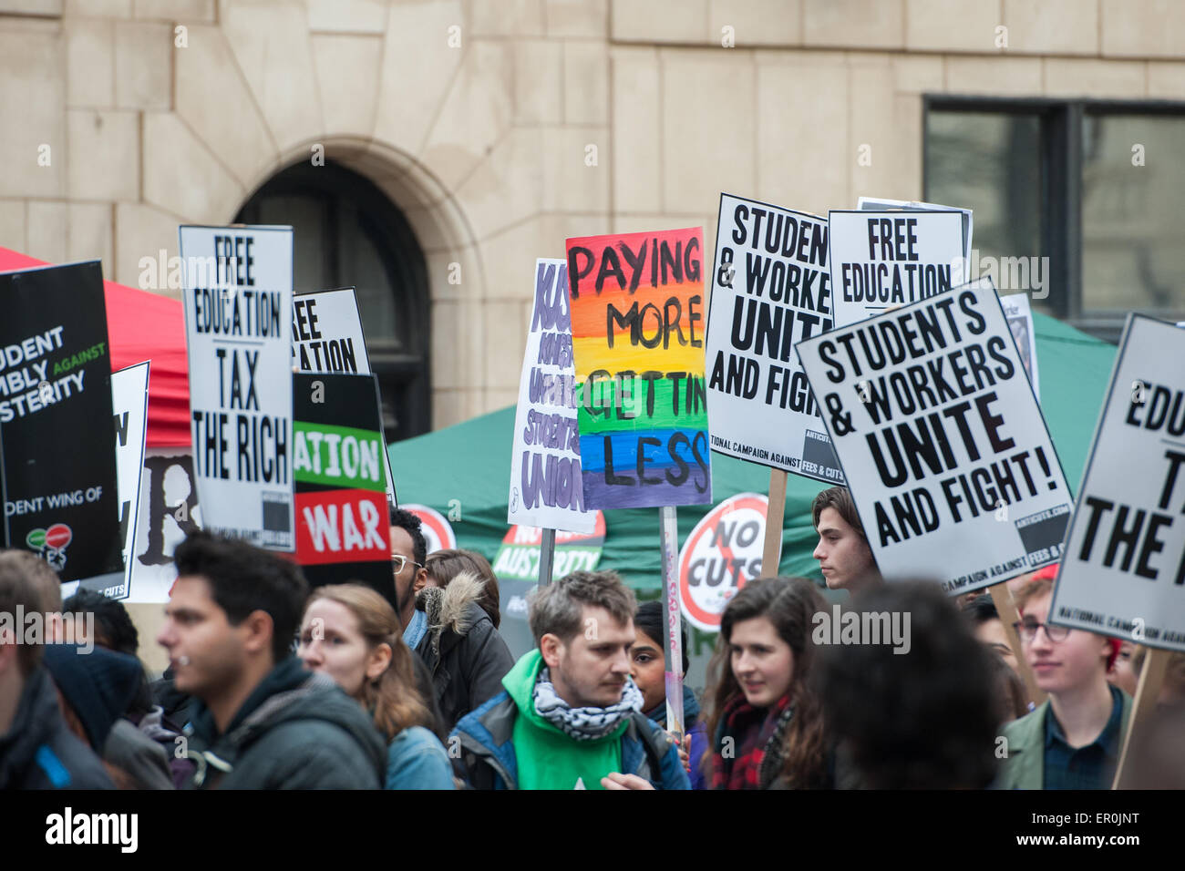 Students getting ready to march on the Free Education protest organised ...