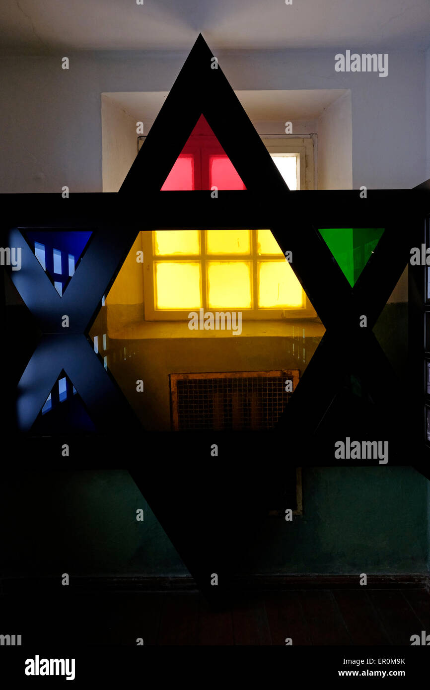 A Star of David installation decorates the memorial room for Jewish ...