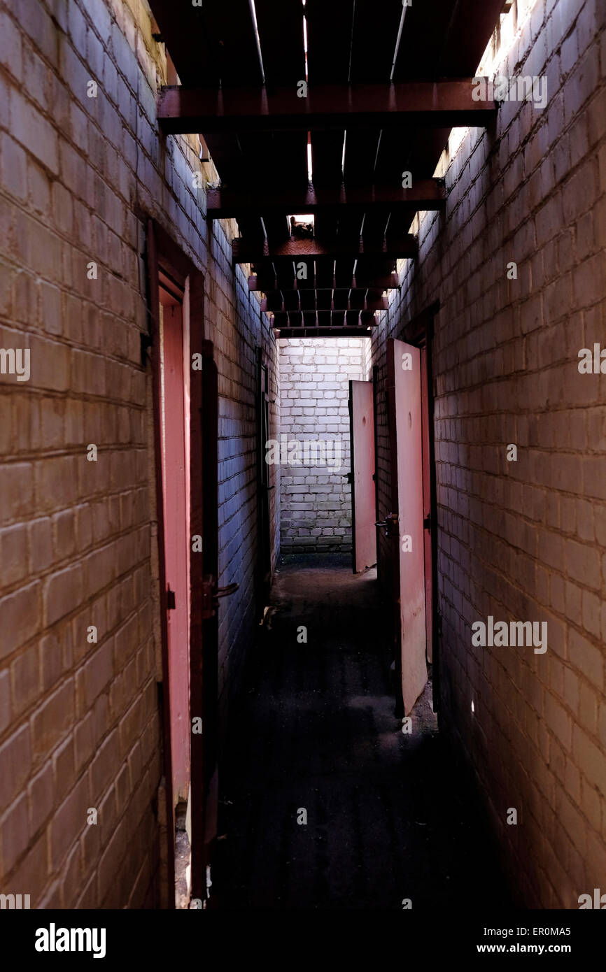 Corridor of outdoor cells at the courtyard of the former KGB prison now ...