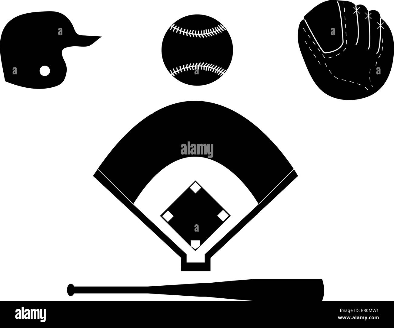 Baseball diamond diagram Stock Vector Images - Alamy