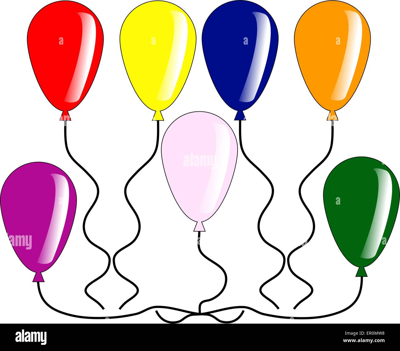 Set of Colorful Party Balloons Stock Vector Image & Art - Alamy