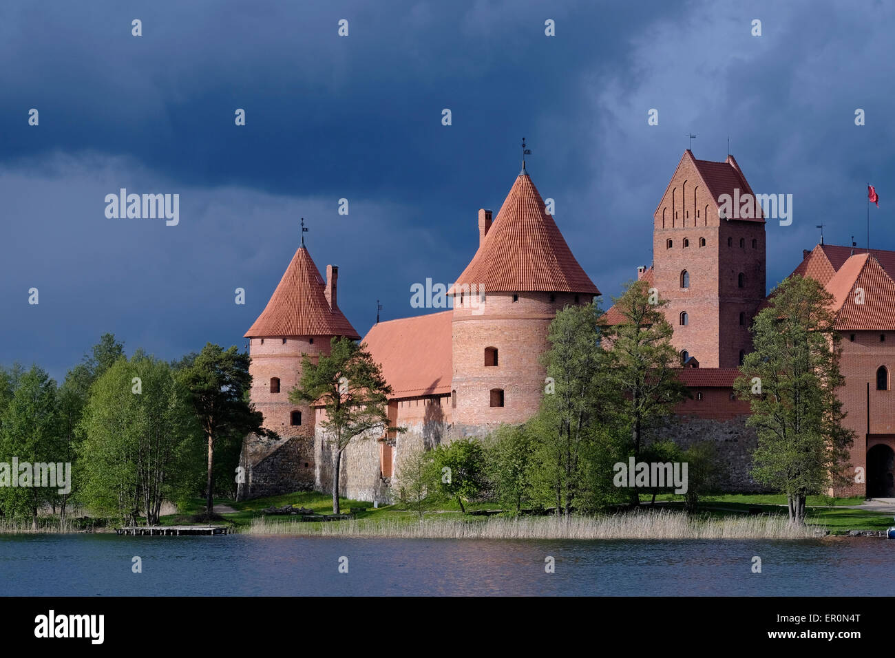 View of Trakai Island Castle ( Lithuanian: Traku salos pilis ) located ...