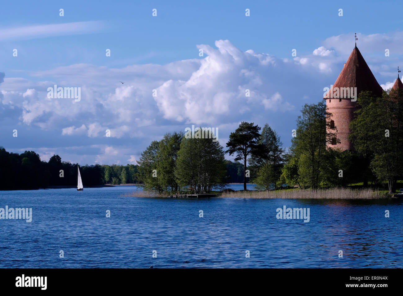 View of Trakai Island Castle ( Lithuanian: Traku salos pilis ) located ...