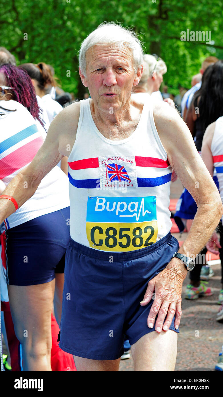 London, UK. 24th May, 2015. BUPA Westminster Mile. Bruce Tulloh ex ...
