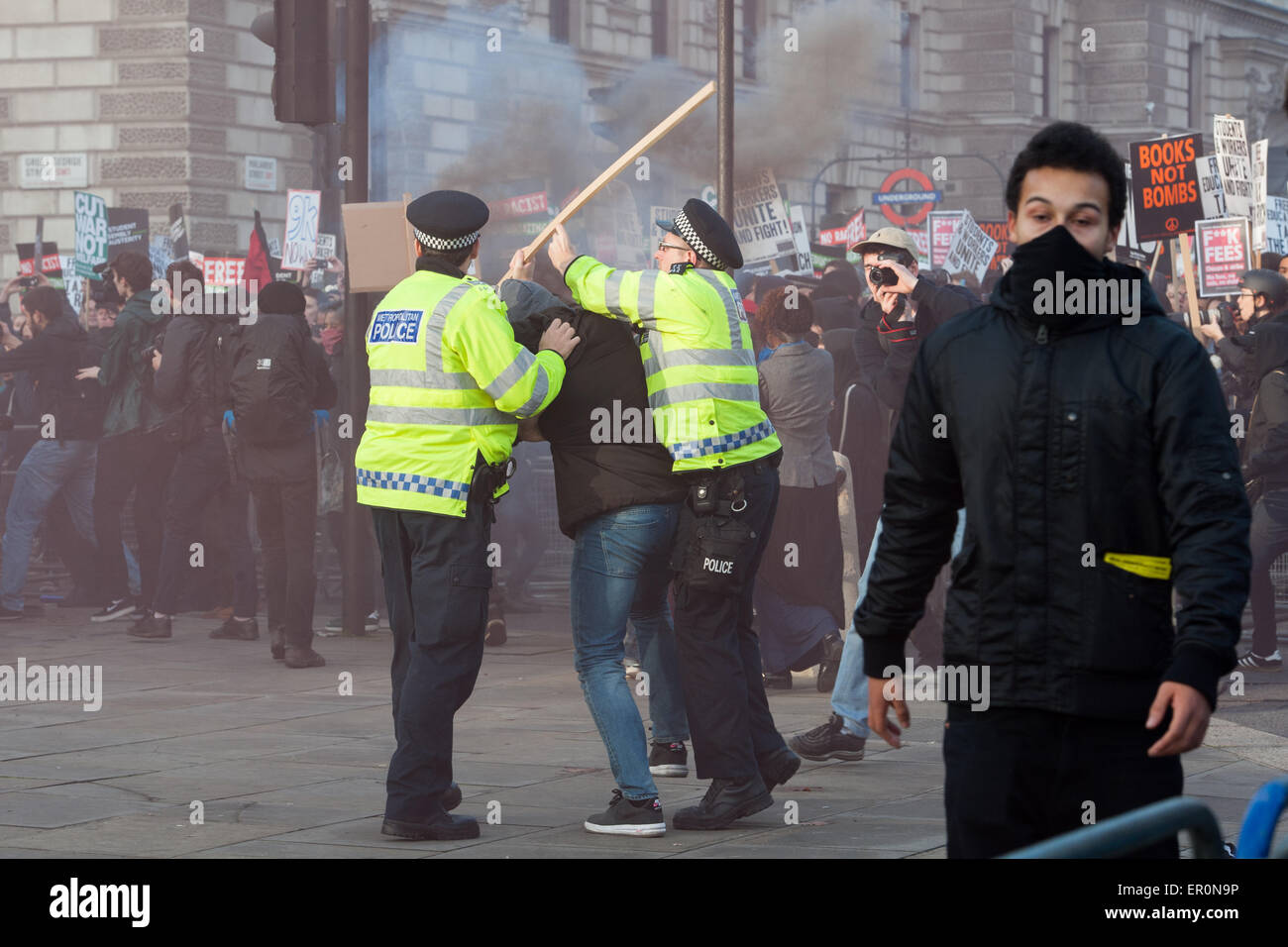 Students clash with police during the Free Education protest organised ...