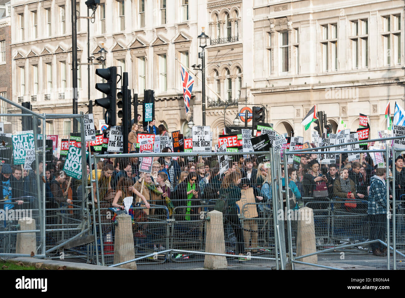 Students clash with police during the Free Education protest organised ...