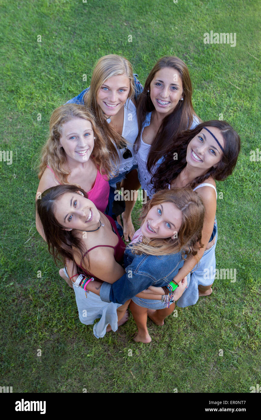 group of happy smiling teens, friendship Stock Photo - Alamy