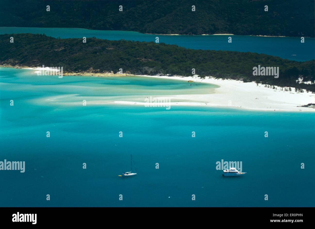 Australia, Queensland, Whitsunday island, Whitehaven beach (aerial view ...