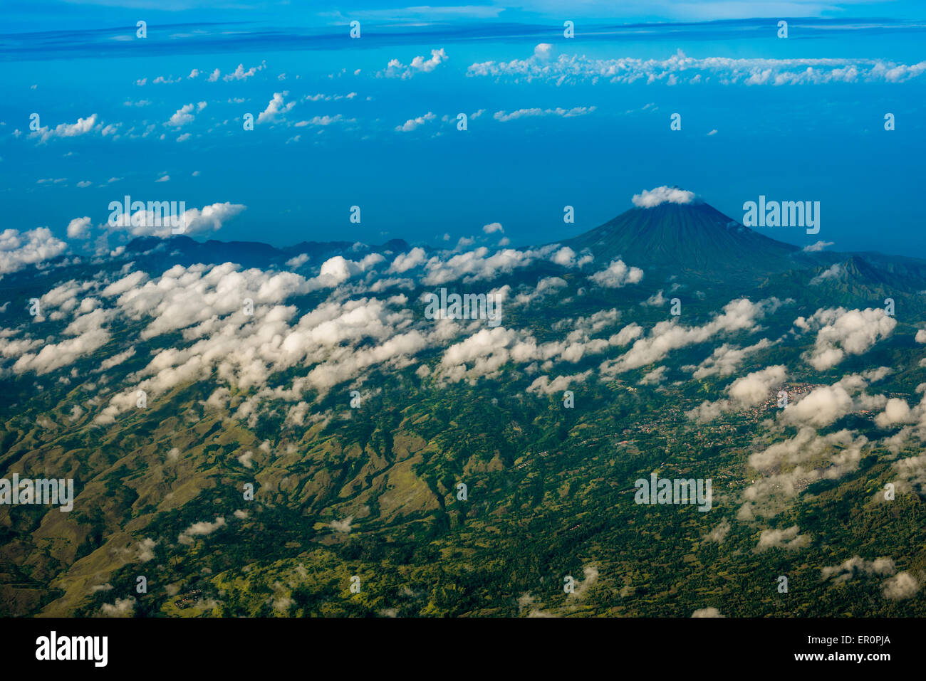 Aerial view of Mount Inerie near Bajawa, Flores, Indonesia Stock Photo ...