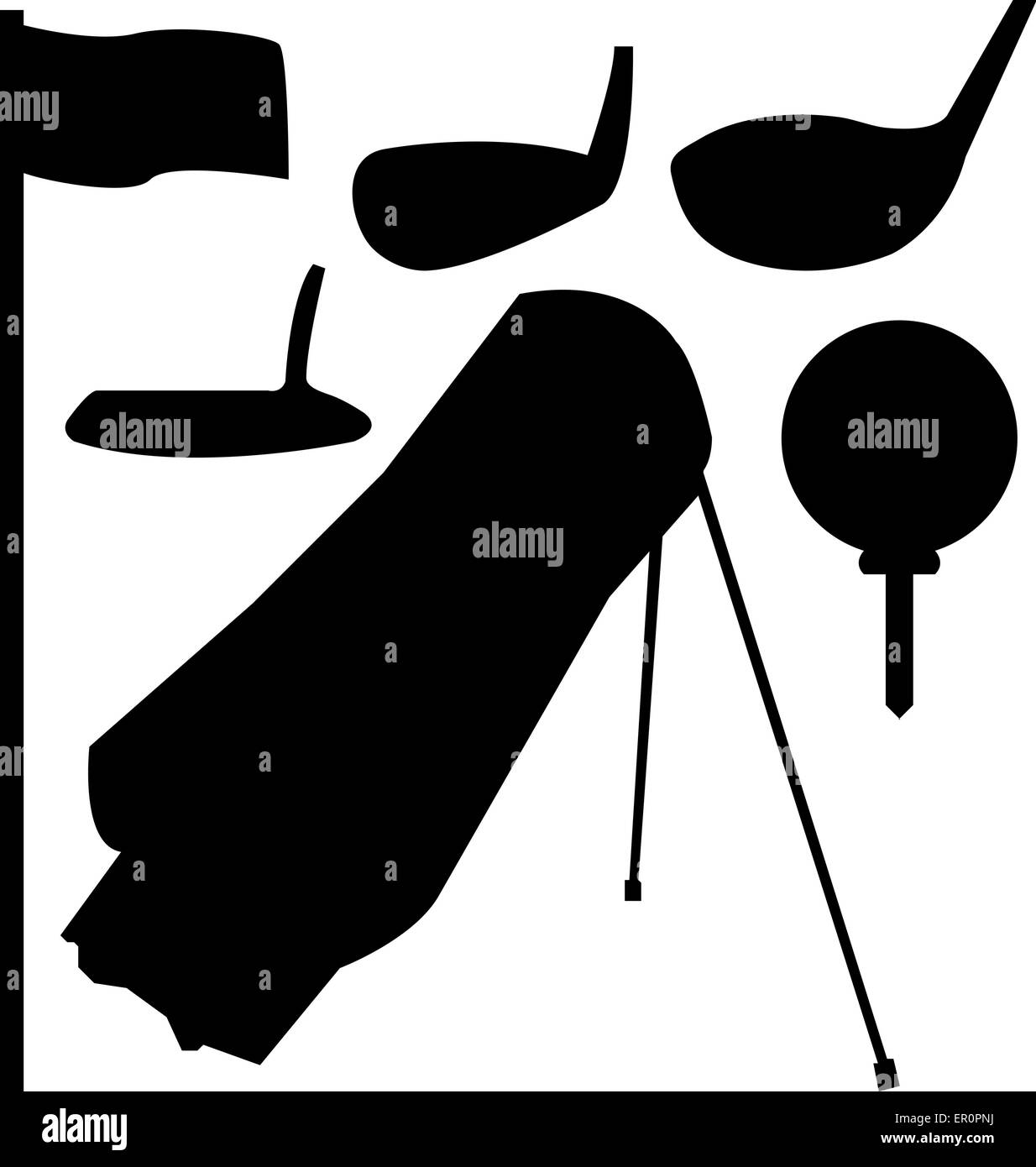 Set of Golf Silhouettes Stock Vector Image & Art - Alamy