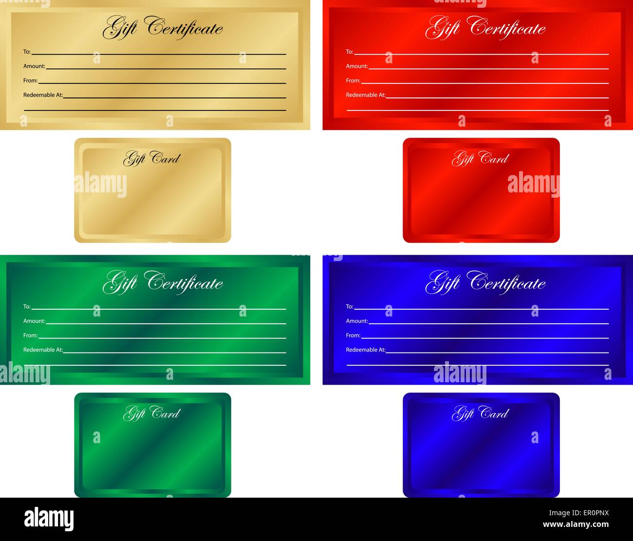 Set of Gift Certificates with Matching Cards Stock Vector Image & Art ...