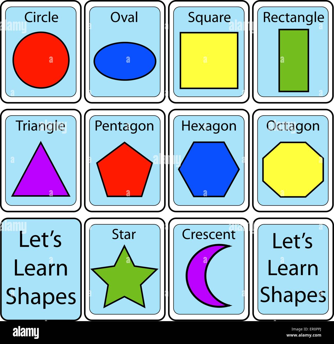 Set of Shape Flash Cards Stock Vector Image & Art - Alamy