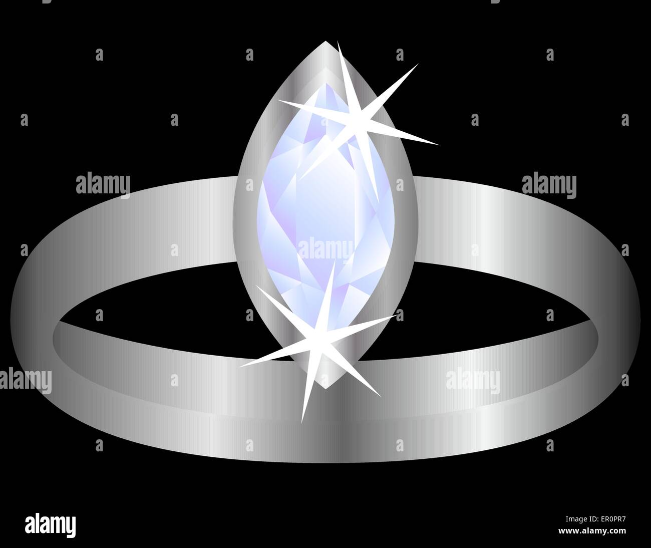 Shiny Diamond Ring Isolated on Black Stock Vector Image & Art - Alamy