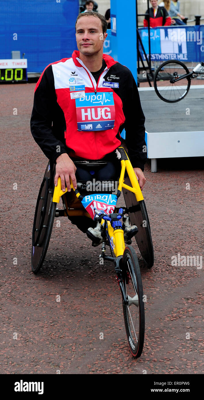 London, UK. 24th May, 2015. BUPA Westminster Mile. Marcel Hug 2nd place ...