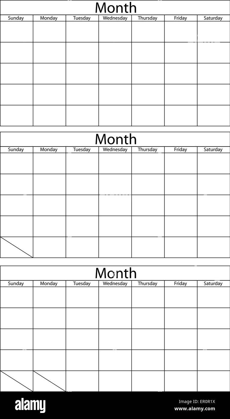 Days of the week calendar Black and White Stock Photos & Images - Alamy