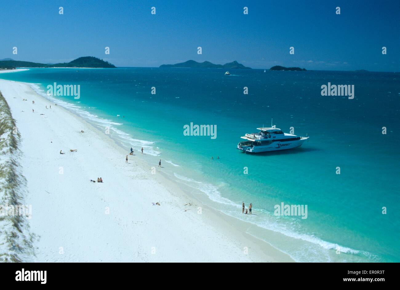 Australia, Queensland, Whitsunday island, Whitehaven beach (aerial view ...