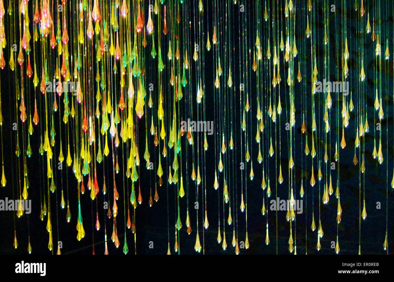 water background lights drip fountain background Stock Photo - Alamy