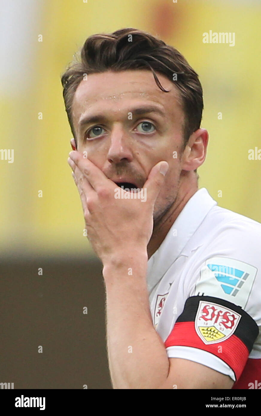 Paderborn, Germany. 23rd May, 2015. Stuttgart's Christian Gentner looks ...