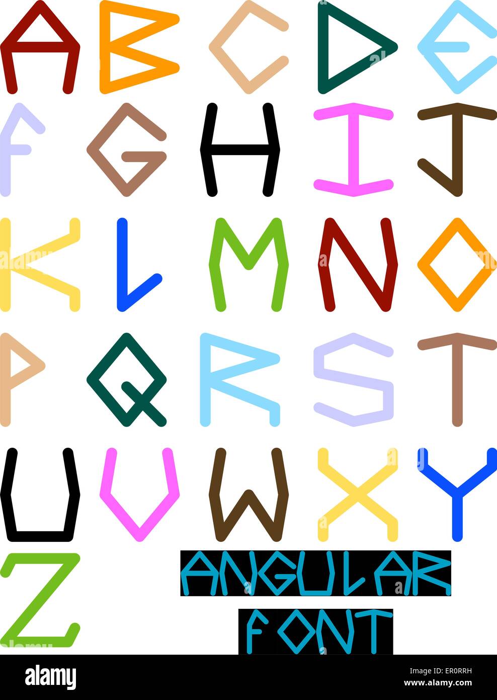Hand Drawn Angular Font Stock Vector Image And Art Alamy 