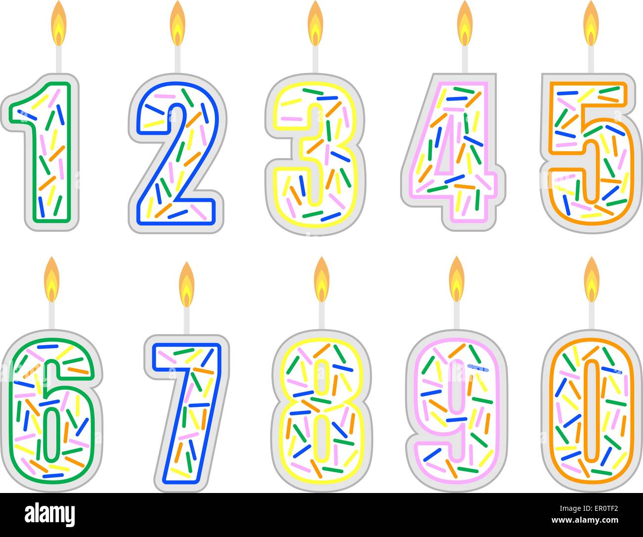 7 candles Stock Vector Images - Alamy
