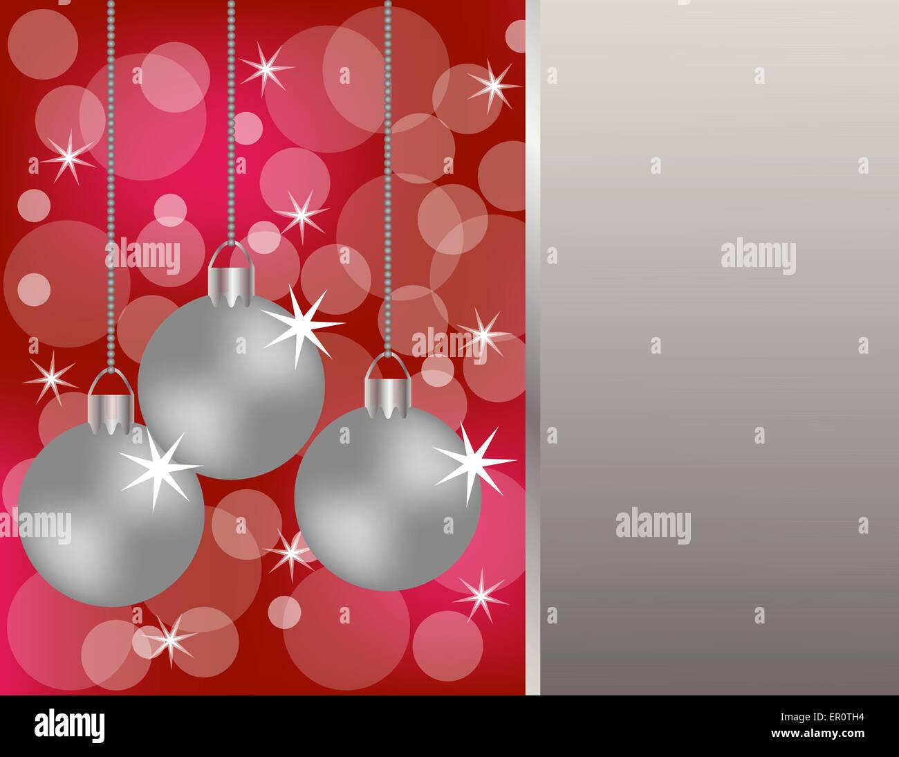 Silver xmas baubles on Stock Vector Images - Alamy