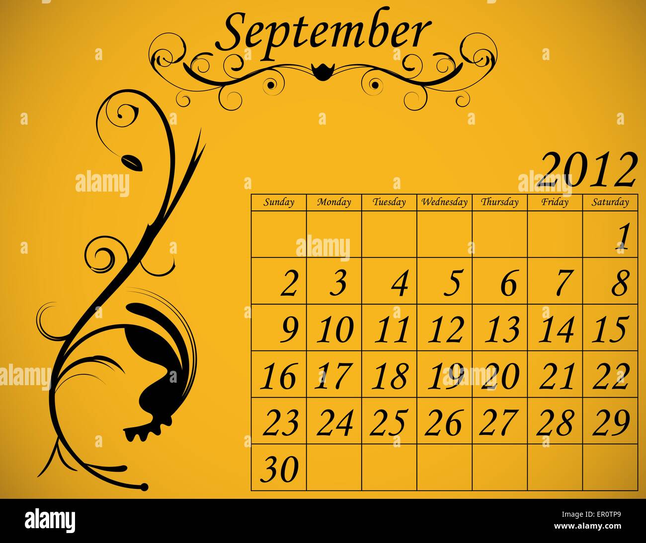 Tuesday september 2 Stock Vector Images - Alamy