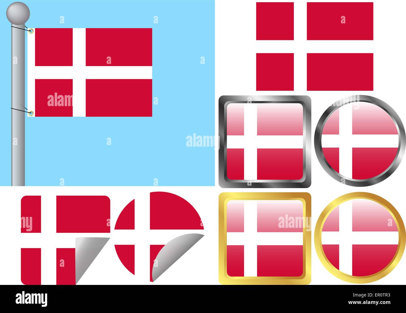 Gold and silver flags Stock Vector Images - Alamy